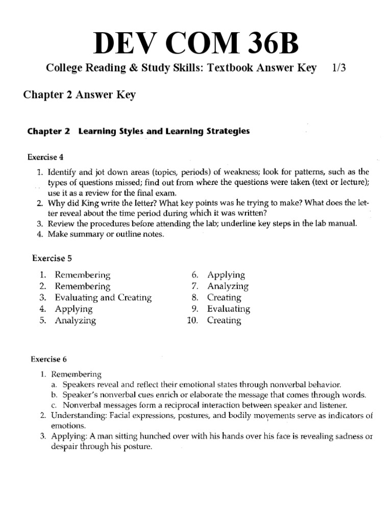 Chapter 2 Answer Key | PDF