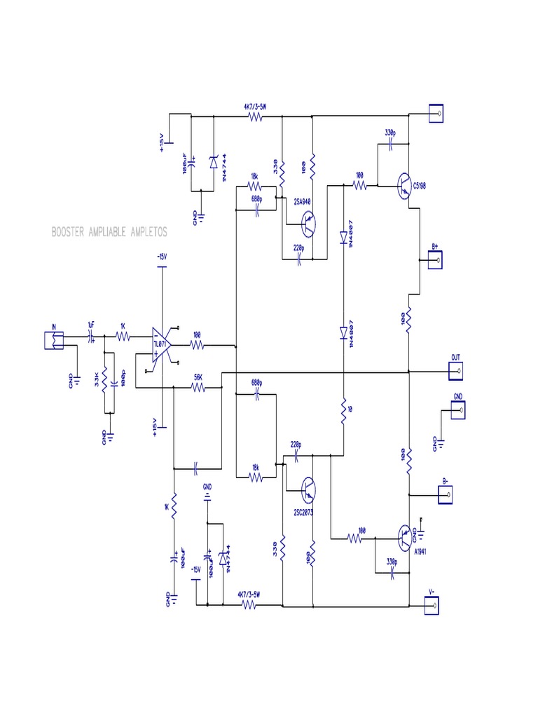 Diagrama y PCB - Booster Ampliable Ampletos | PDF