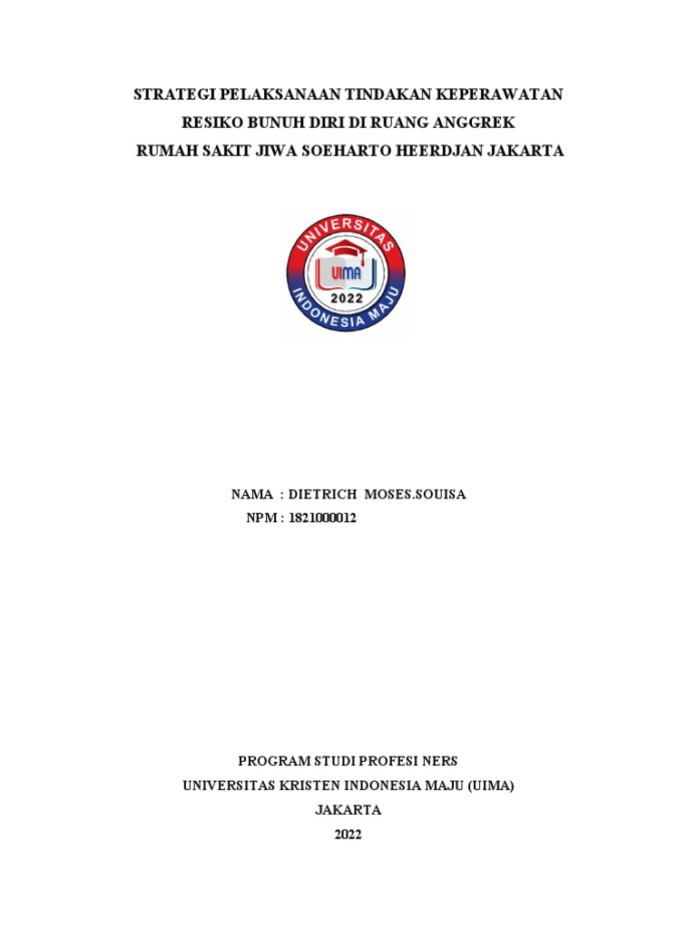 SP 1 Resiko Bunuh Diri (RBD) | PDF
