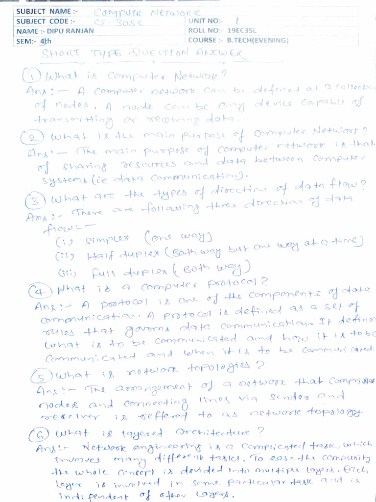 Computer Network Unit 1 Assignment | PDF | Internet Architecture | Computing