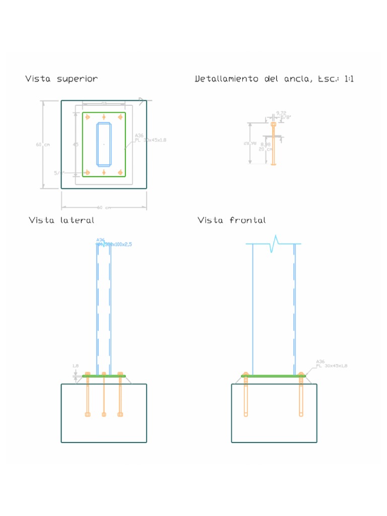 Placa Base Pilares MM | PDF