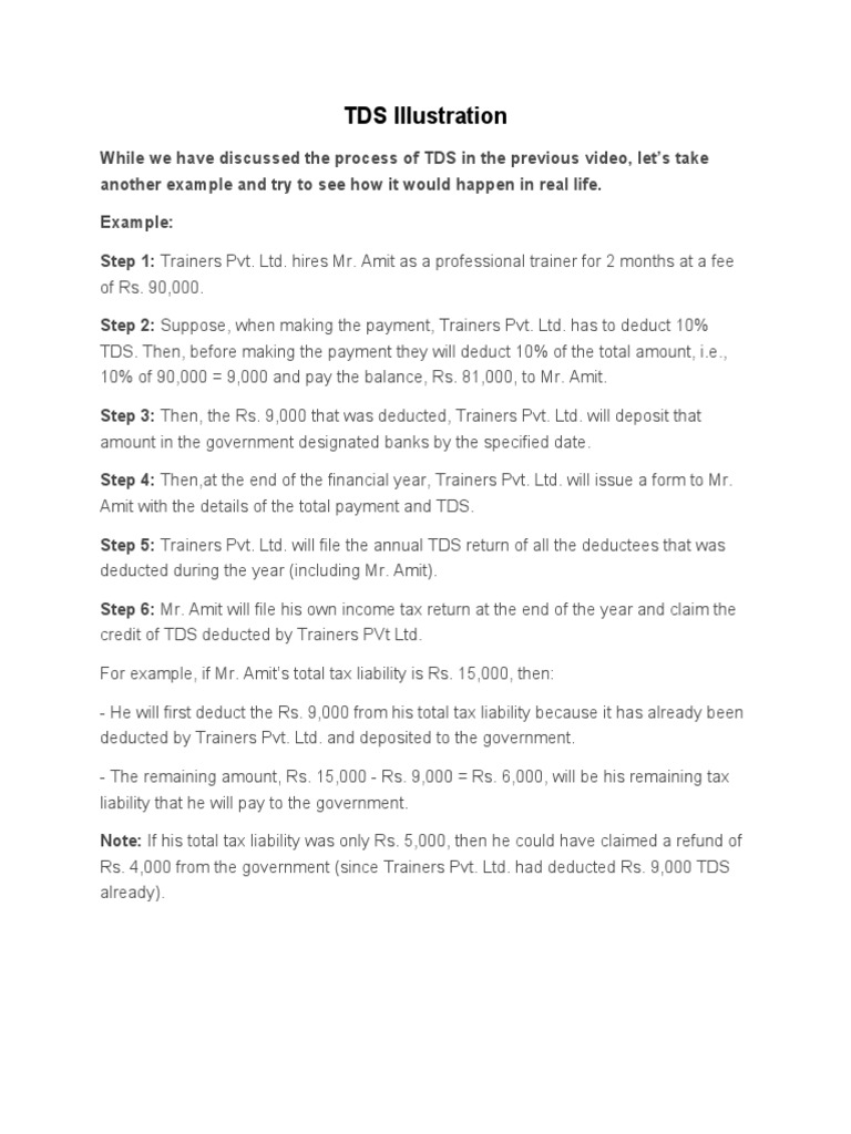 TDS Process Explained with Example | PDF
