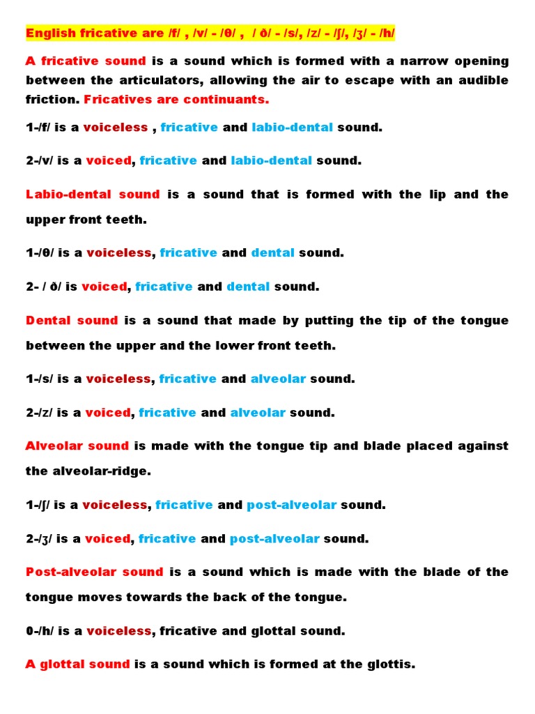 English Fricative | PDF