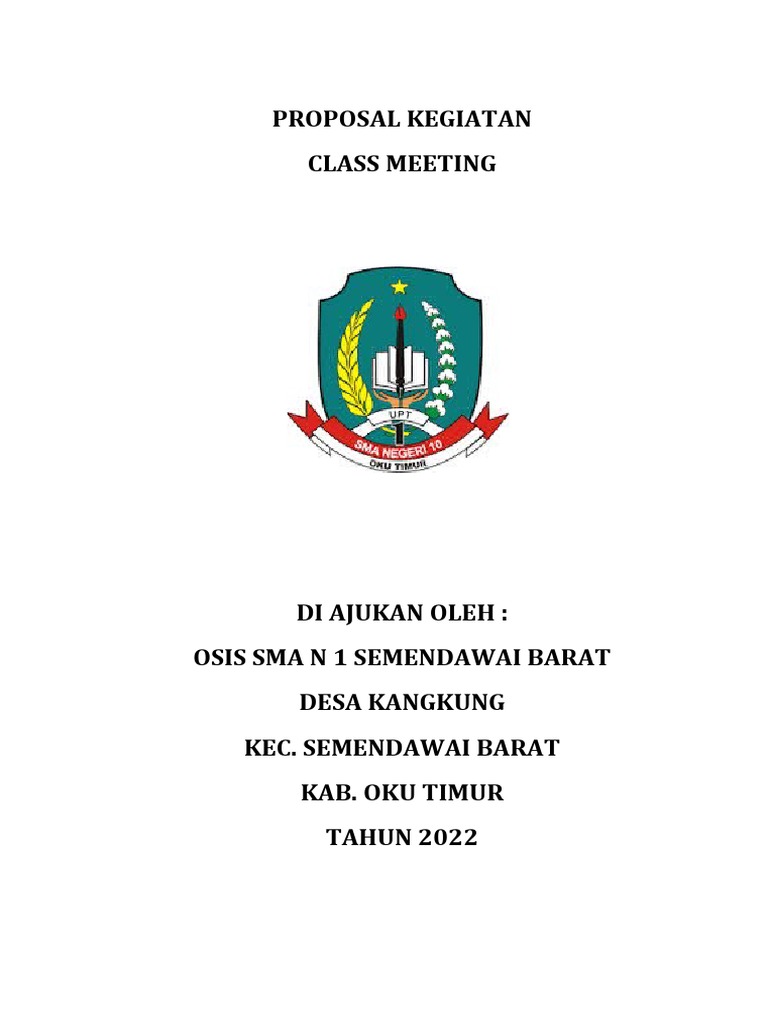 Proposal Kegiatan Classmeet | PDF