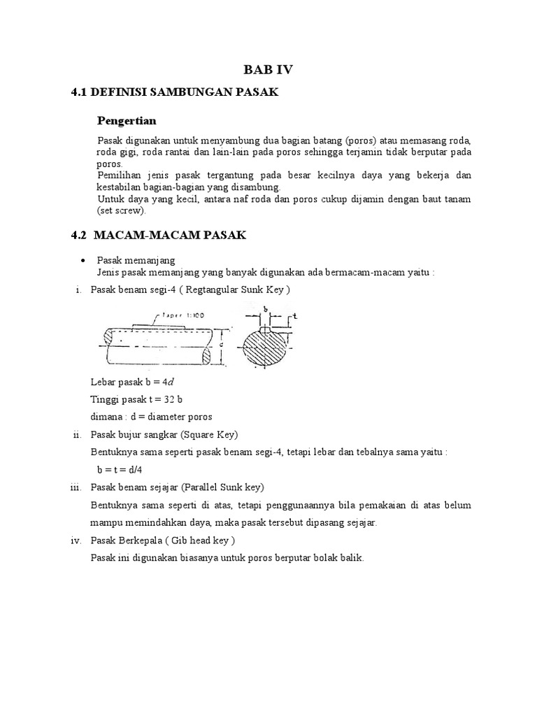 Makalah Definsi Sambungan Pasak | PDF