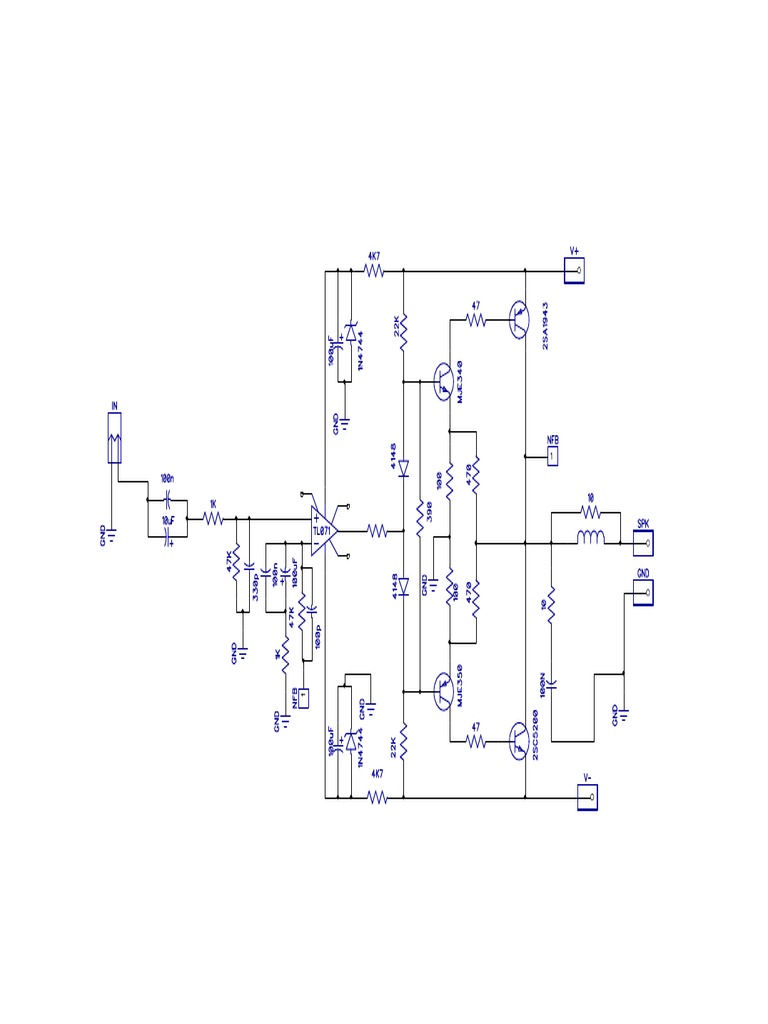 Diagrama y PCB Amplificador 741 | PDF