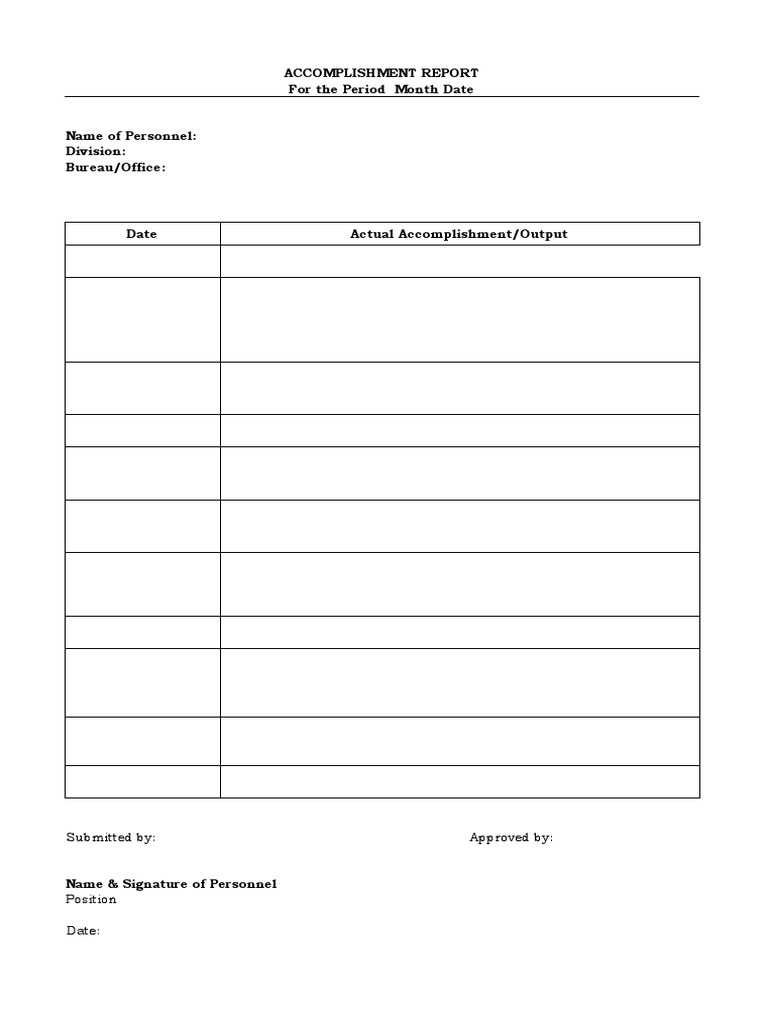 COS Template - Accomplishment Report1 | PDF