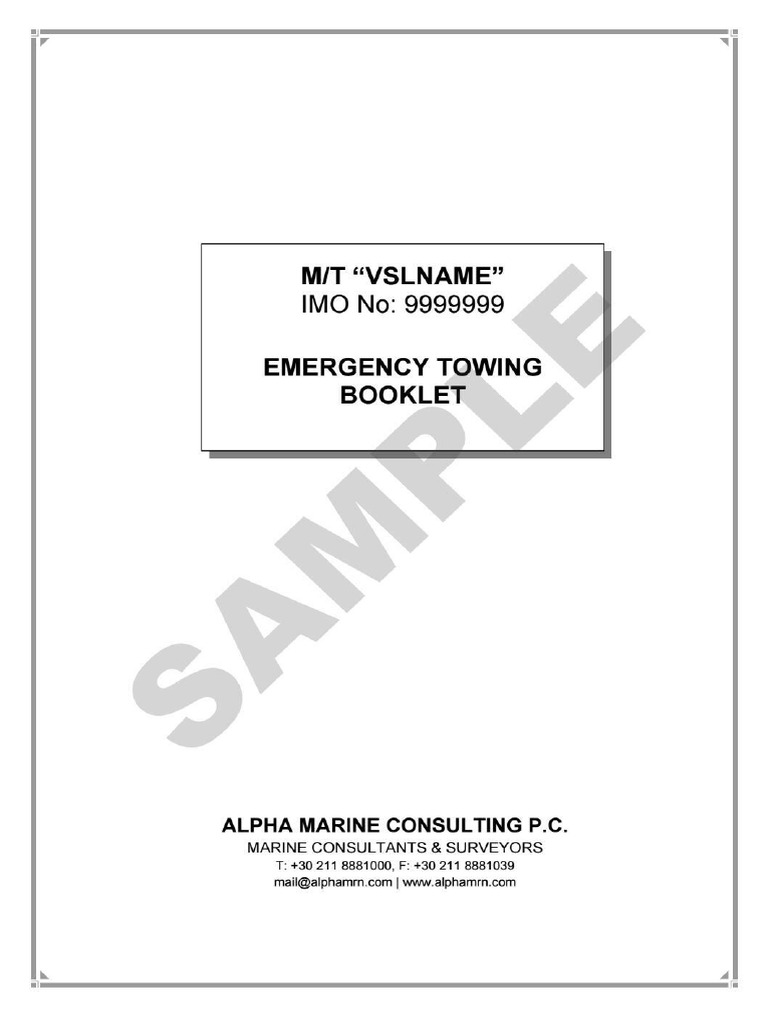 Emergency Towing Booklet (Tugas) | PDF