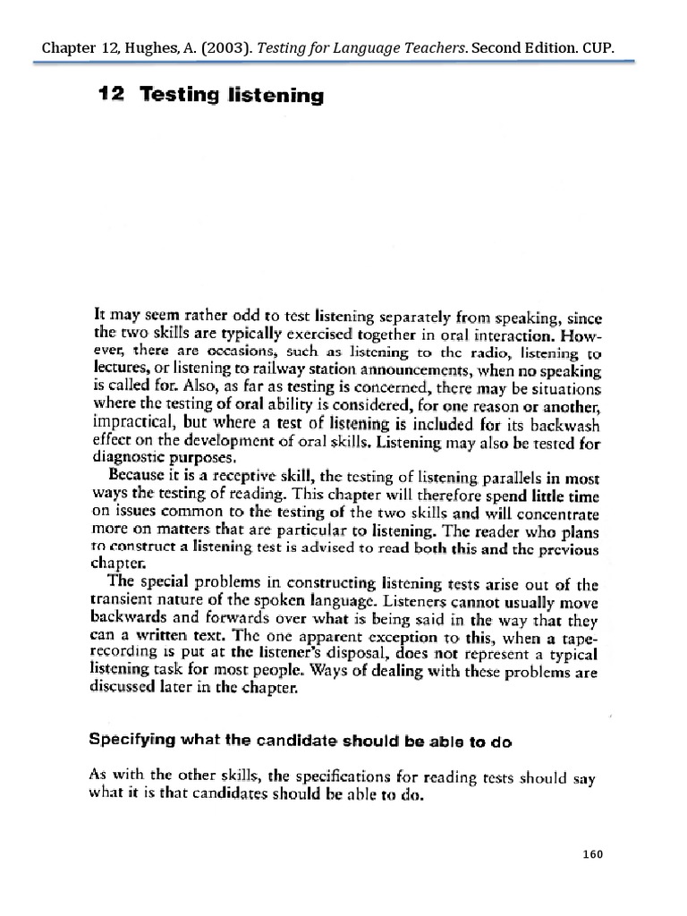 Testing For Language Teachers - Chapter 12 | PDF