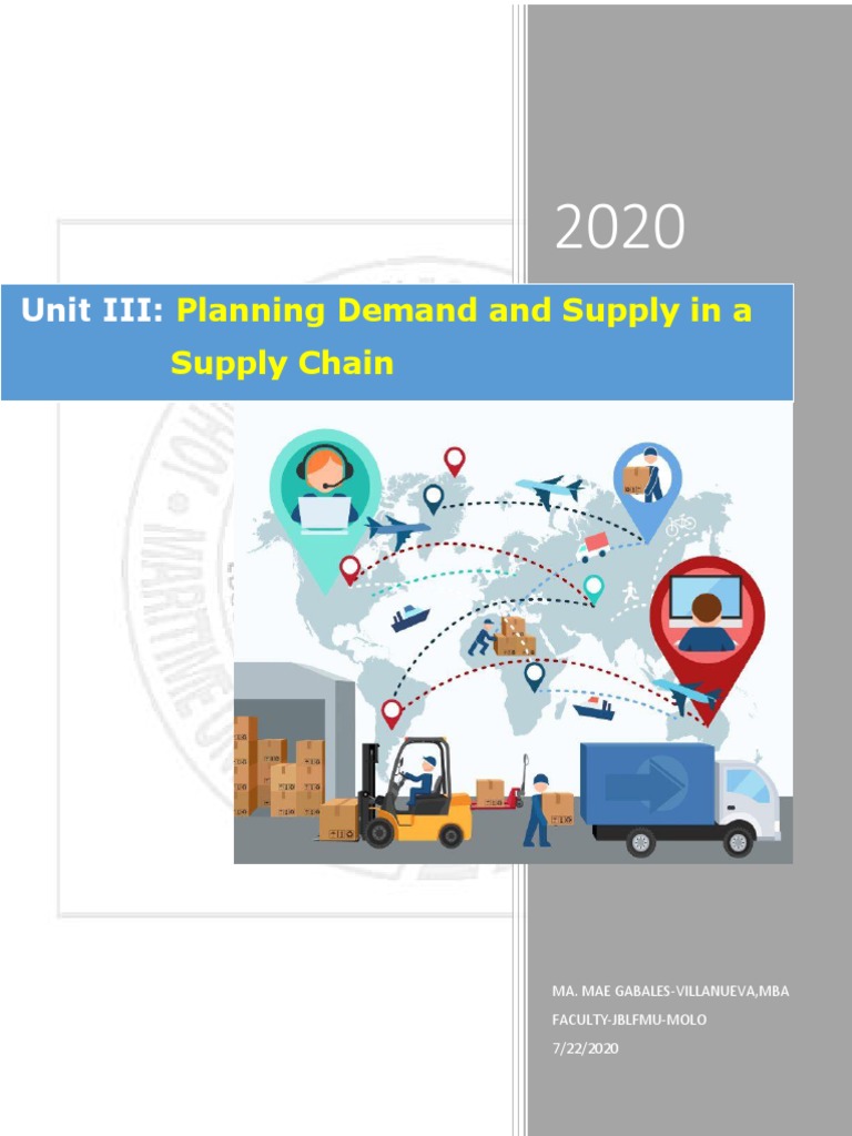 Unit III. Planning Demand and Supply in A Supply Chain | PDF