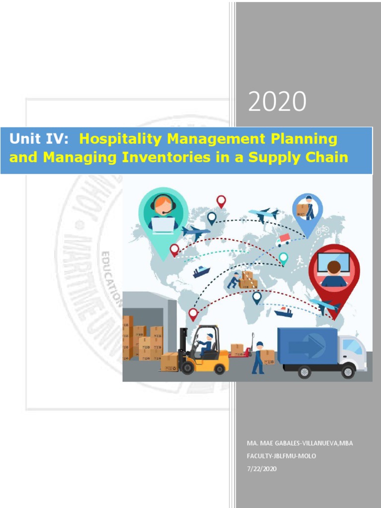 Unit IV - Hospitality Management Planning and Managing Inventories in A ... Unit IV - Hospitality Management Planning and Managing Inventories in A ...