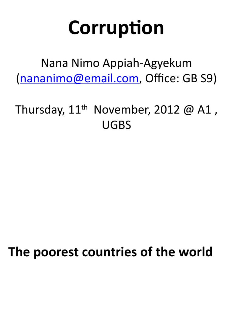 Corruption Nana Nimo Appiah Agyekum Nananimoemail Office GB s9 | PDF | Political Corruption ...