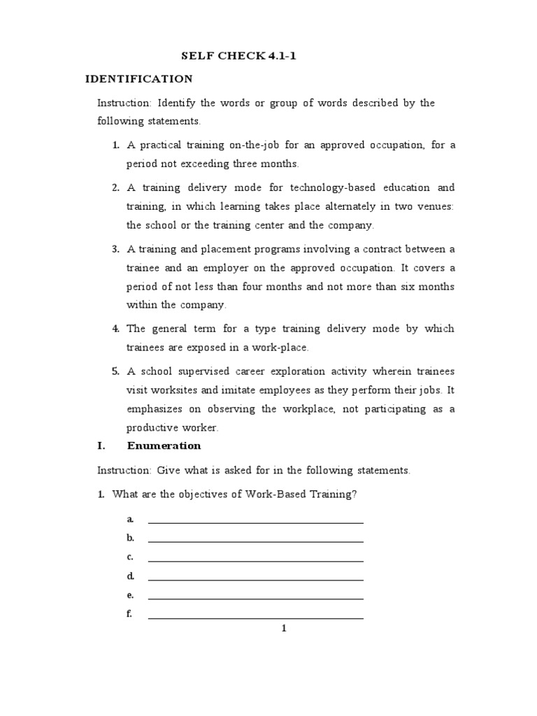 Supervise Work Based Training | PDF | Vocational Education | Behavior ...