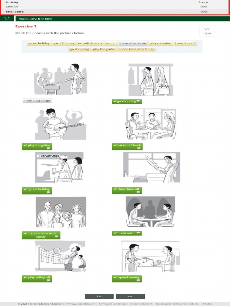 1. My English Lab Unit 1 - Resuelto 100% | PDF