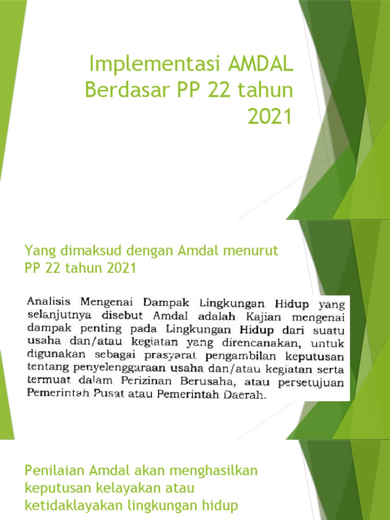 Implementasi AMDAL Berdasar PP 22 Tahun 2021 | PDF