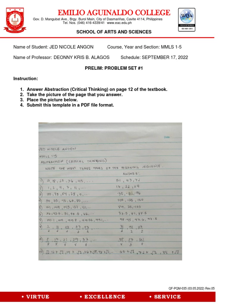 Prelim Problem Set 1 | PDF Prelim Problem Set 1 | PDF