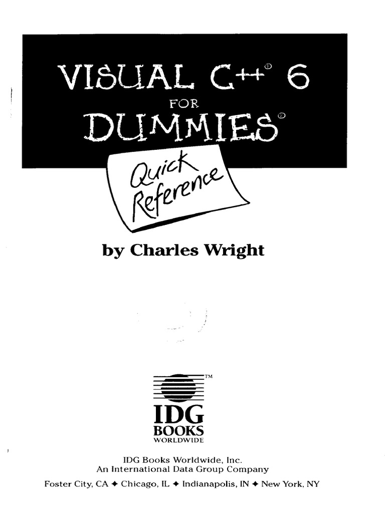 Microsoft Visual Studio .NET C++ For Dummies Quick Reference Guide ...