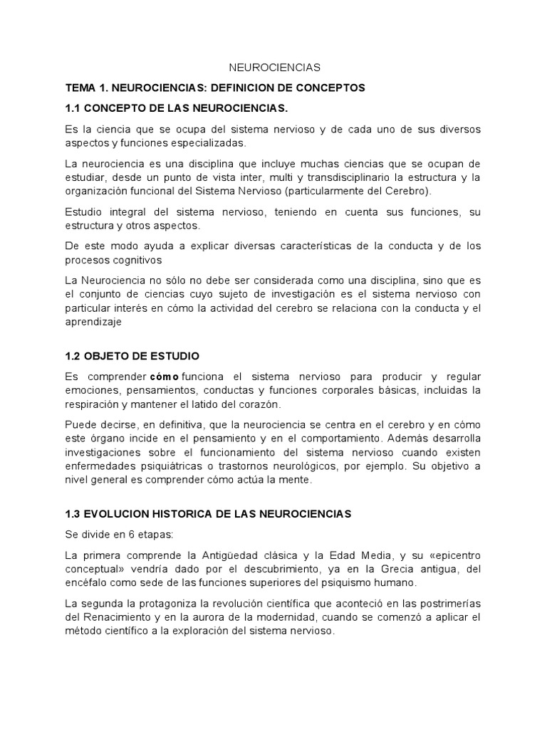 NEUROCIENCIAS | PDF | Neurona | Cerebro