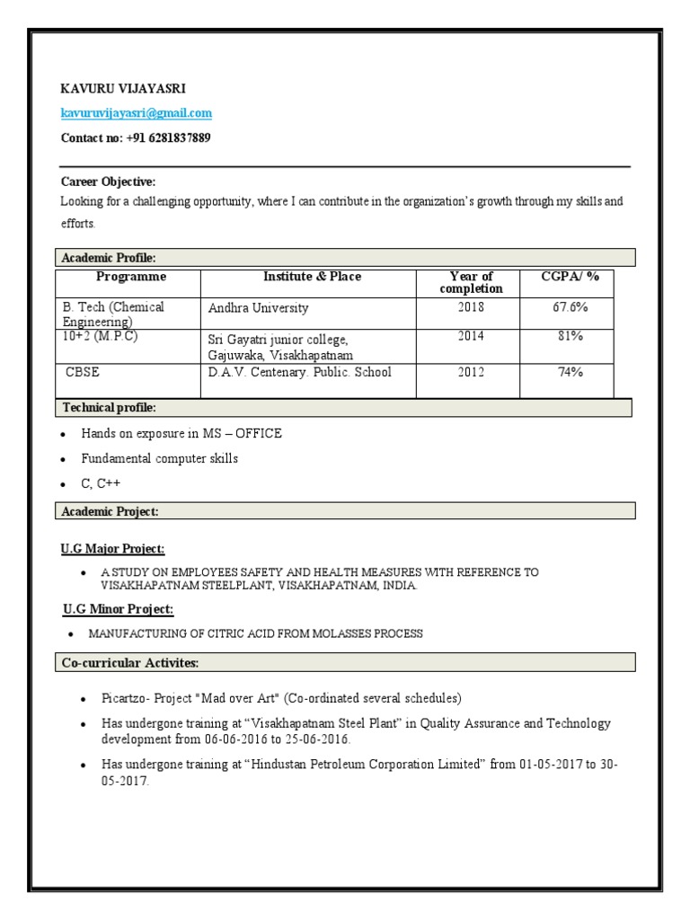 Vijayasri Resume TCS | PDF