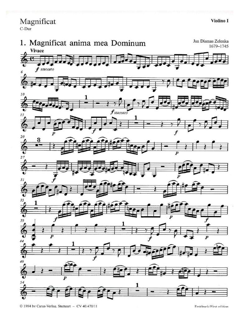 Zelenka - Magnificat in C-Dur - Violino I | PDF