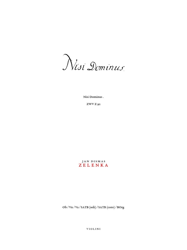 Zelenka Nisi Dominus Violine | PDF