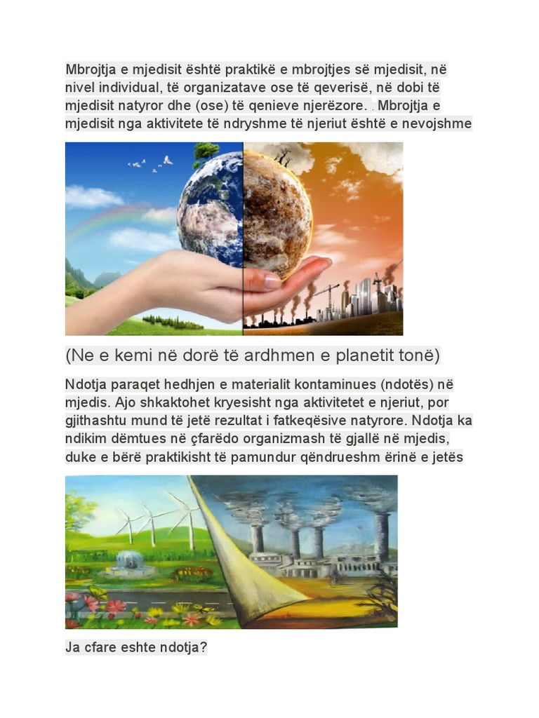 Mbrojtja e Mjedisit Është Praktikë e Mbrojtjes Së Mjedisit | PDF