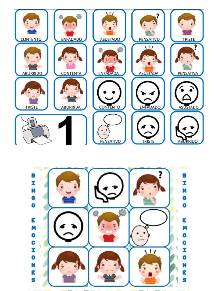 Bingo de Emociones | PDF
