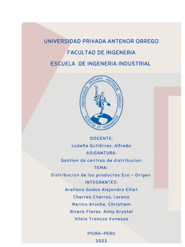 Estructura Del Proyecto Eco-Origen. Distribucion | Descargar gratis PDF | Logística | Inventario