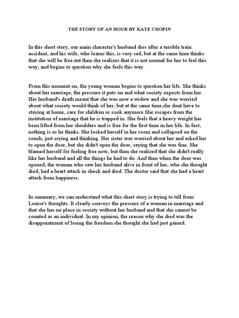 Freedom and Loss in Chopin's Story | PDF | Mystery, Thriller & Crime ...