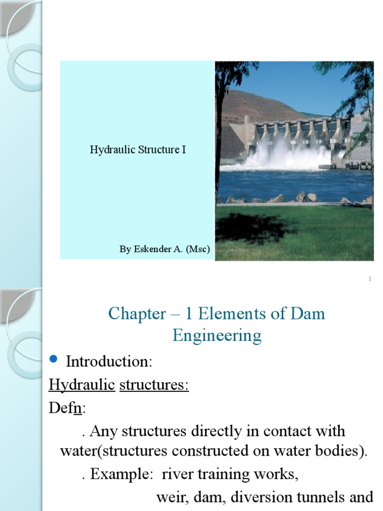 Hydraulic Structure I: An Overview of Dams, Reservoirs, and Their Components | PDF | Dam | Soil ...