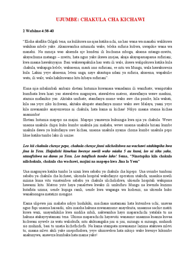 Chakula Cha Kichawi | PDF