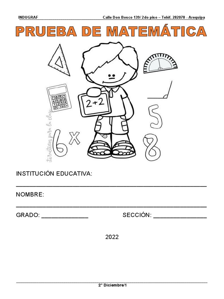 2° Grado - Eval Matemática | PDF