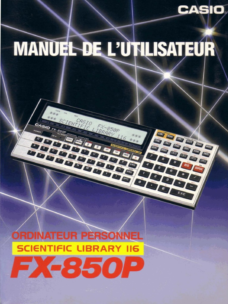 Manuel d'utilisation FX-850P CASIO | PDF | Zone | Programme informatique