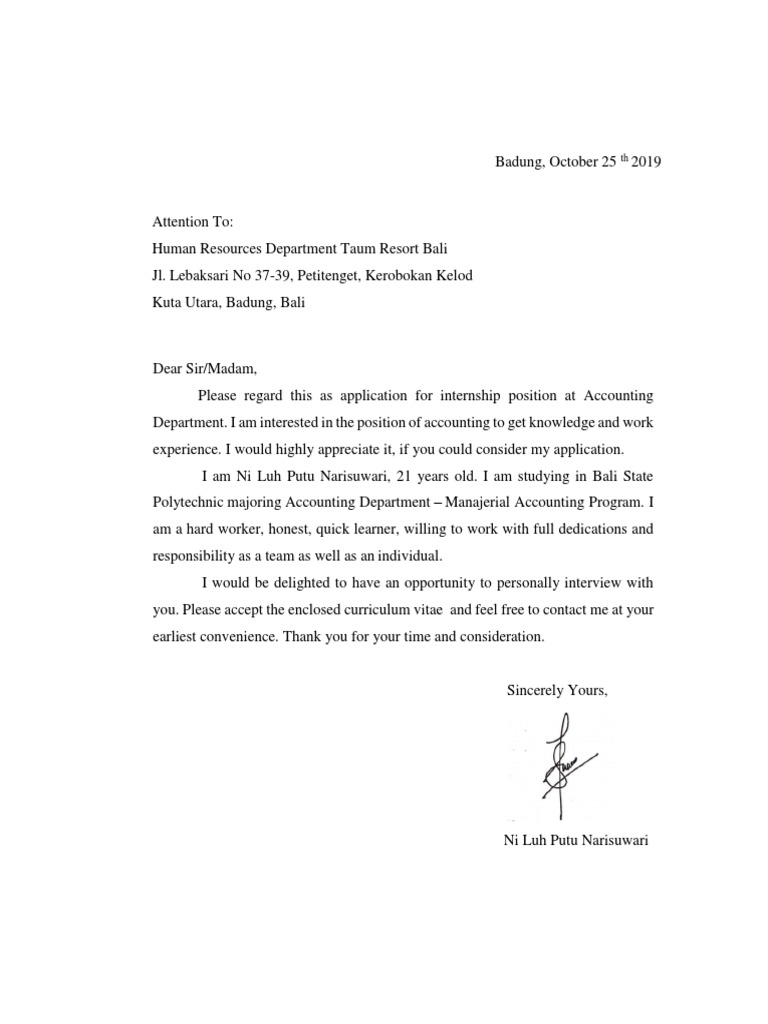 Application Letter Pdf