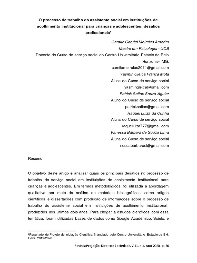Desafios do Assistente Social no Acolhimento | PDF | Sociologia | Família