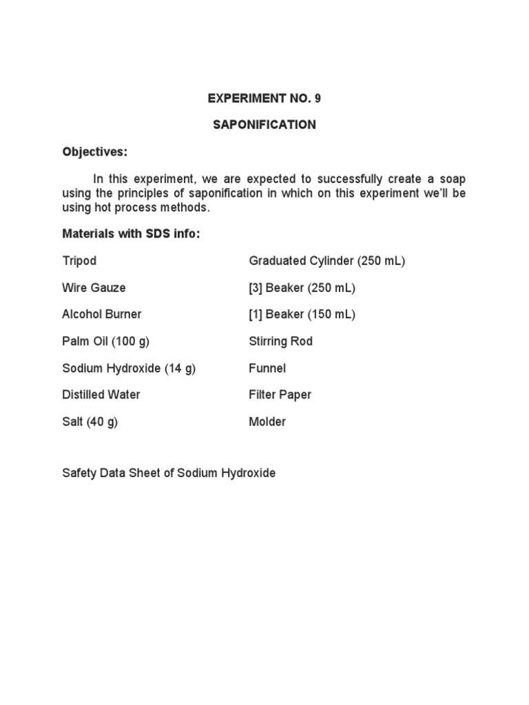 Lab-Report-saponification | PDF | Soap | Sodium Hydroxide