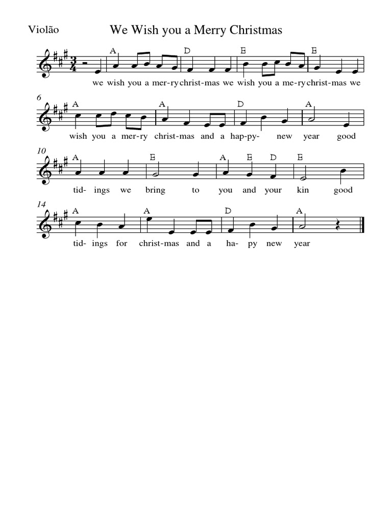 A Musical Rendition of the Traditional Christmas Carol 'We Wish You a ...