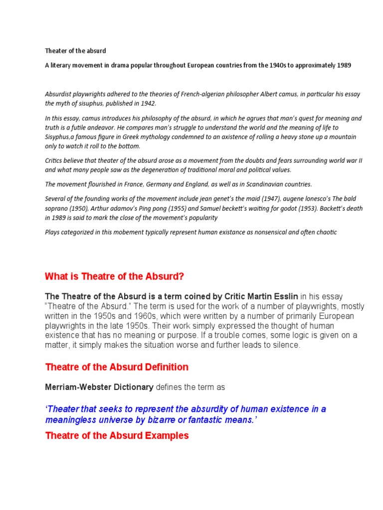 Theater of The Absurd | PDF