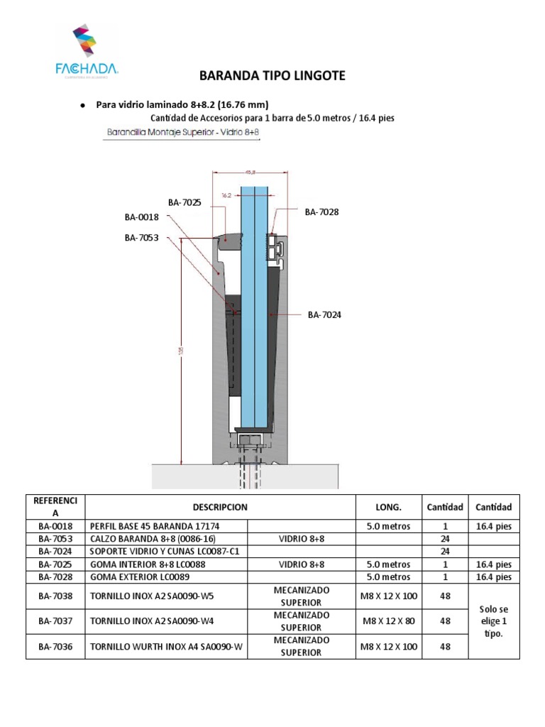 MONTAJE BARANDA LINGOTE 16 MM | PDF | Ajedrez