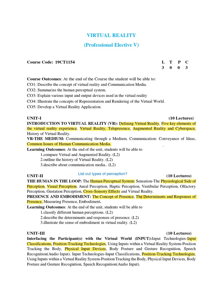 Virtual Reality | PDF | Virtual Reality | Perception