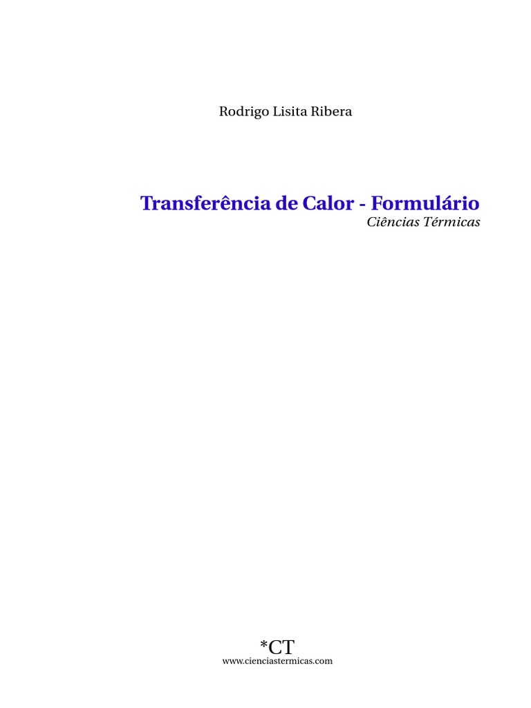 Formulario Transferencia de Calor | PDF | Calor | Transferência de calor