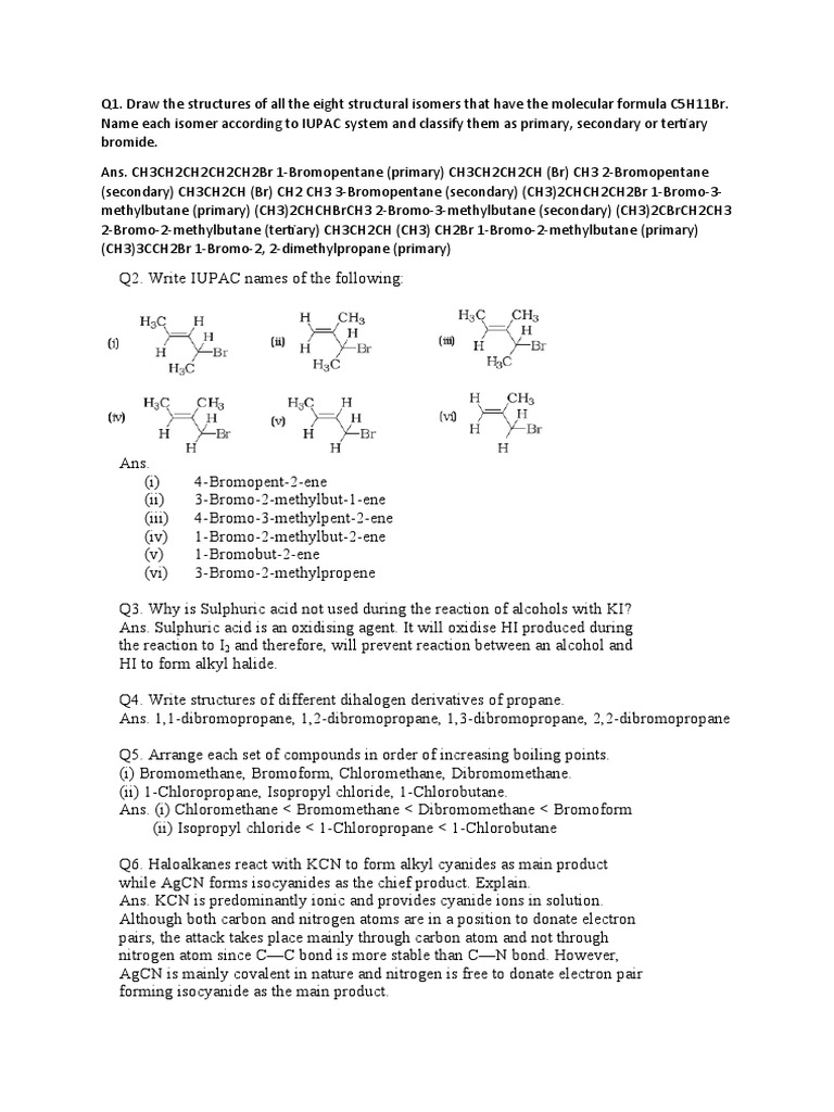 Haloalakne and Haloarenes | PDF | Chemical Compounds | Chemical Reactions