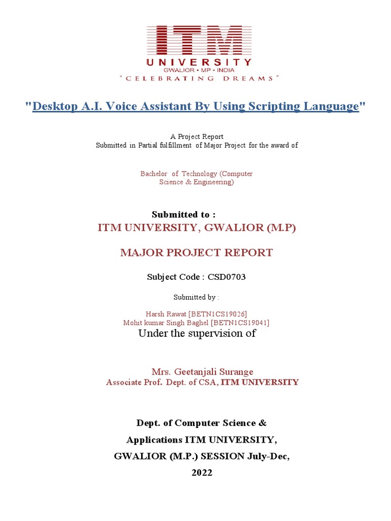 Major Voice Project | PDF | Internet Of Things | Databases