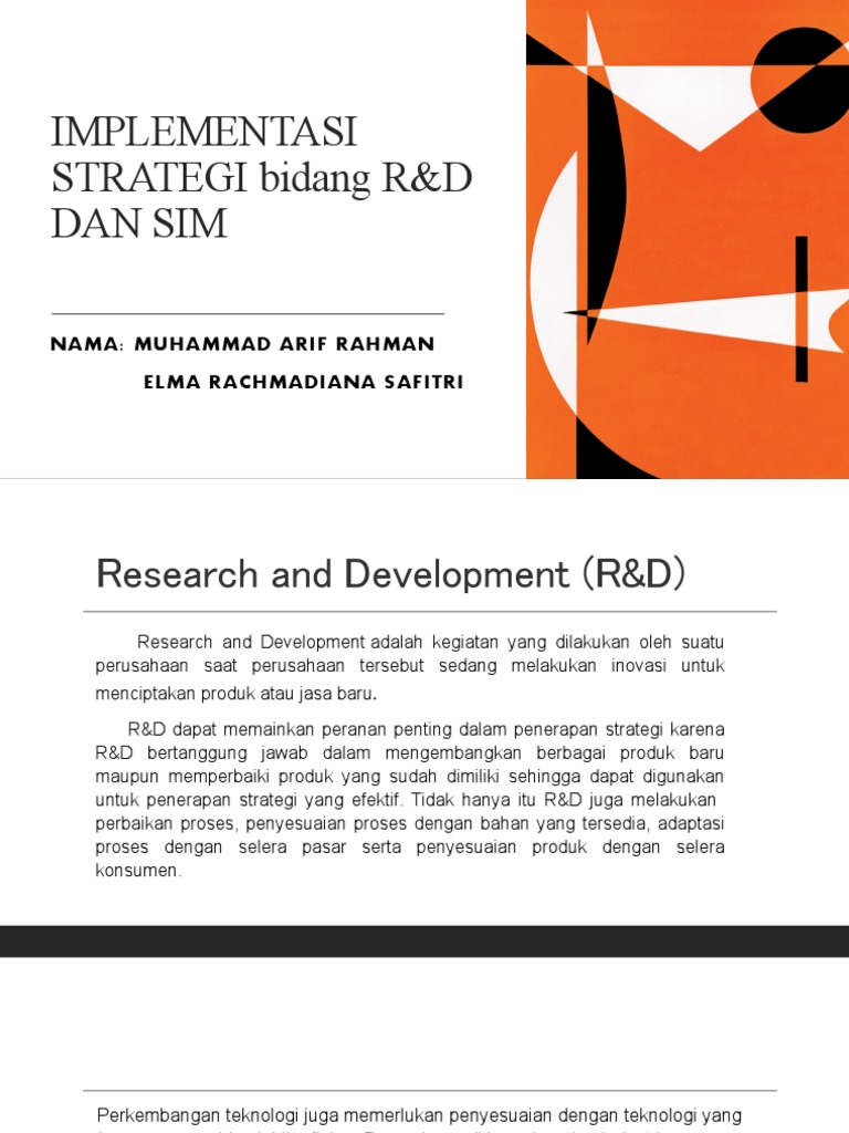 IMPLEMENTASI STRATEGI Bidang R&D DAN SIM | PDF