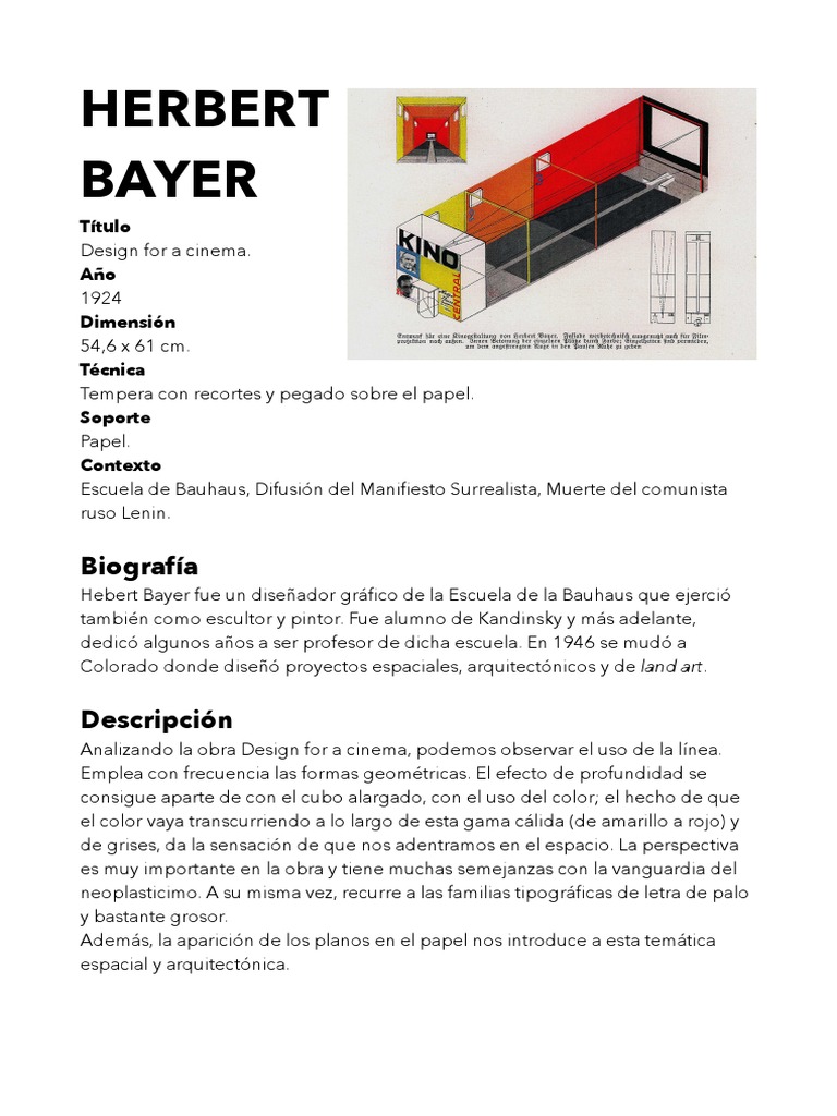 Diseño de cine por Herbert Bayer | PDF