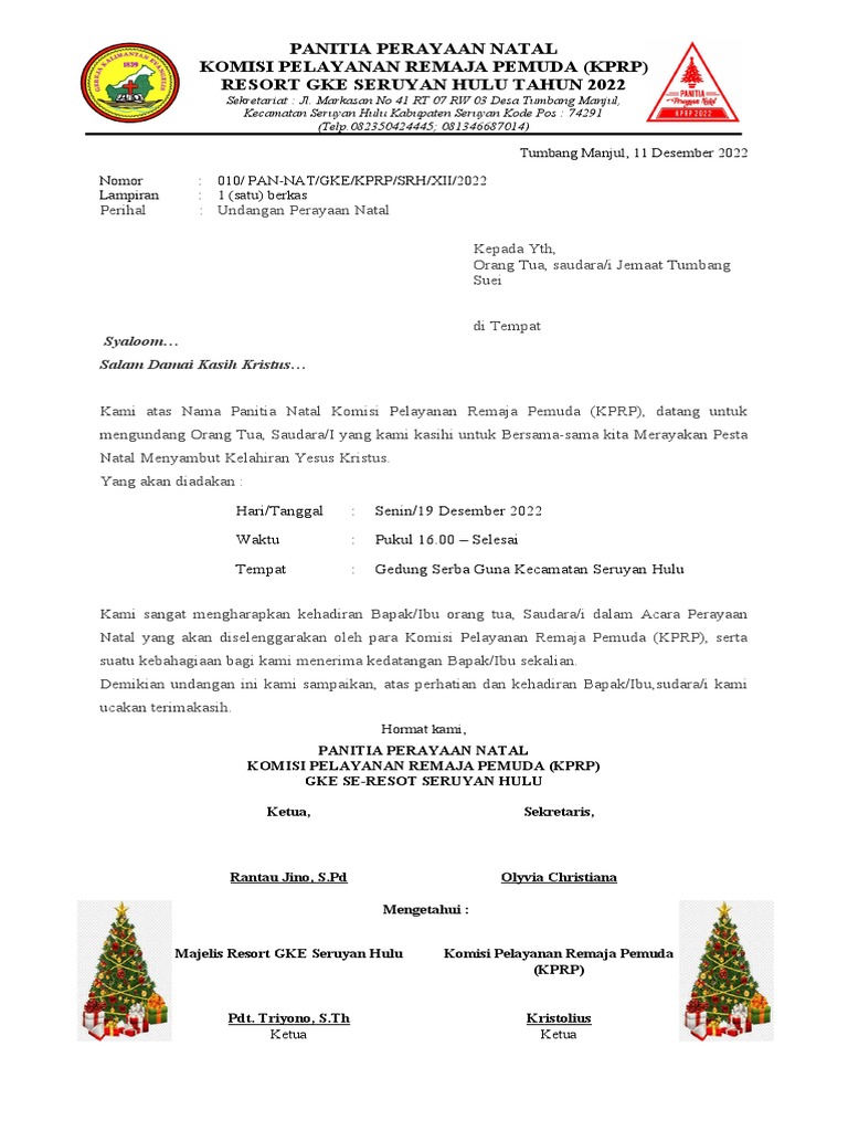 Surat Undangan Natal | PDF