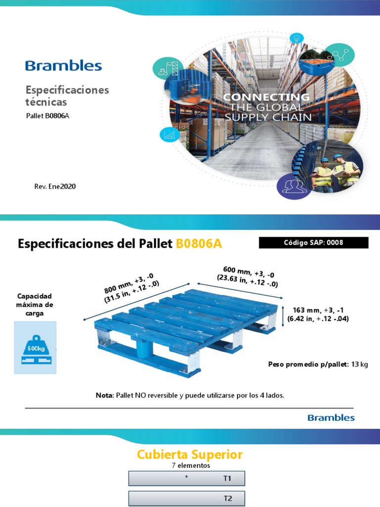 Especificaciones Pallet B0806A CHEP | PDF