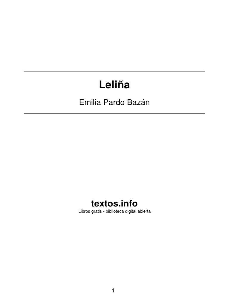 Emilia Pardo Bazan - Lelina | PDF
