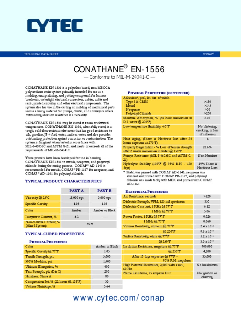 Conathane En-1556 2e12 | Download Free PDF | Chemical Substances ...