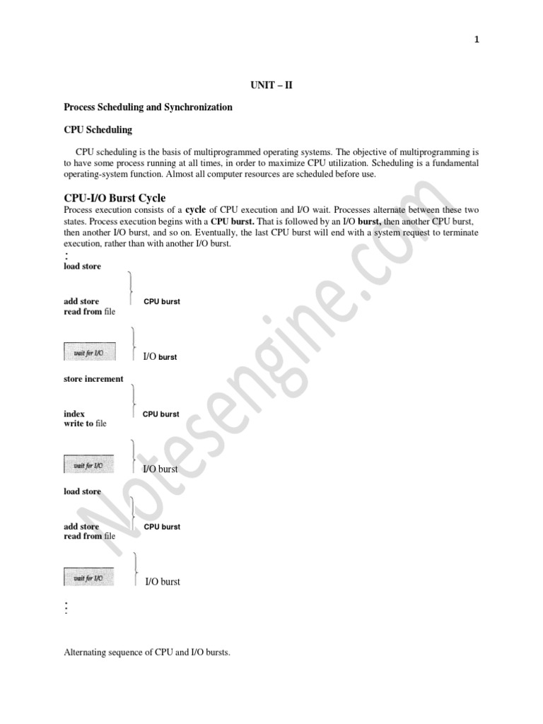 Cpu Scheduling And Process Synchronization An Overview Of Scheduling Algorithms Criteria And